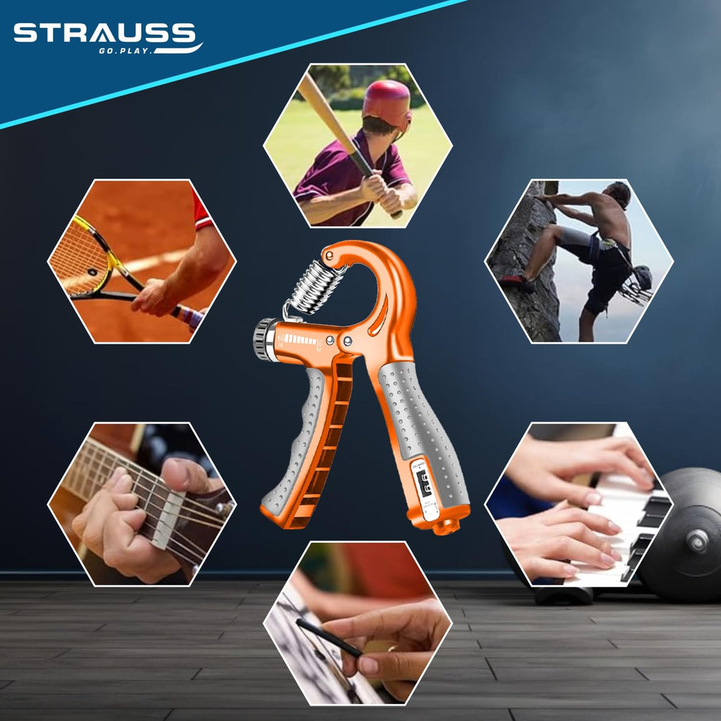 Strauss Adjustable Hand Grip with Counter | Adjustable Resistance (10K ...